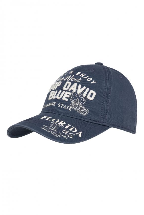 CAMP DAVID & SOCCX | Base Cap Stone Washed mit Artwork concrete blue | none