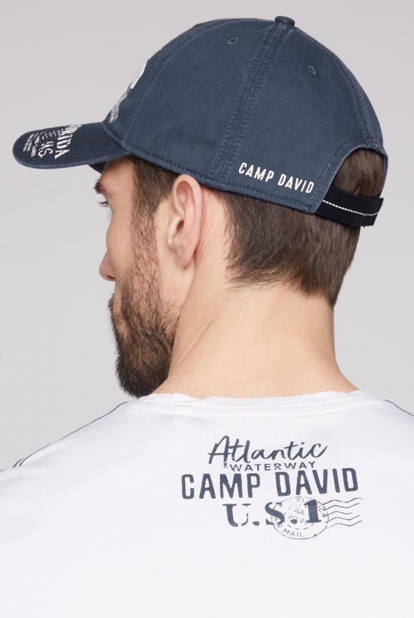 CAMP DAVID & SOCCX | Base Cap Stone Washed mit Artwork concrete blue | none